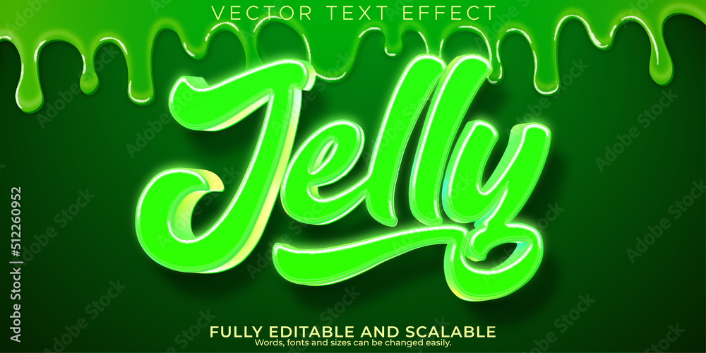 Jelly slime text effect, editable green and liquid font style Stock ...