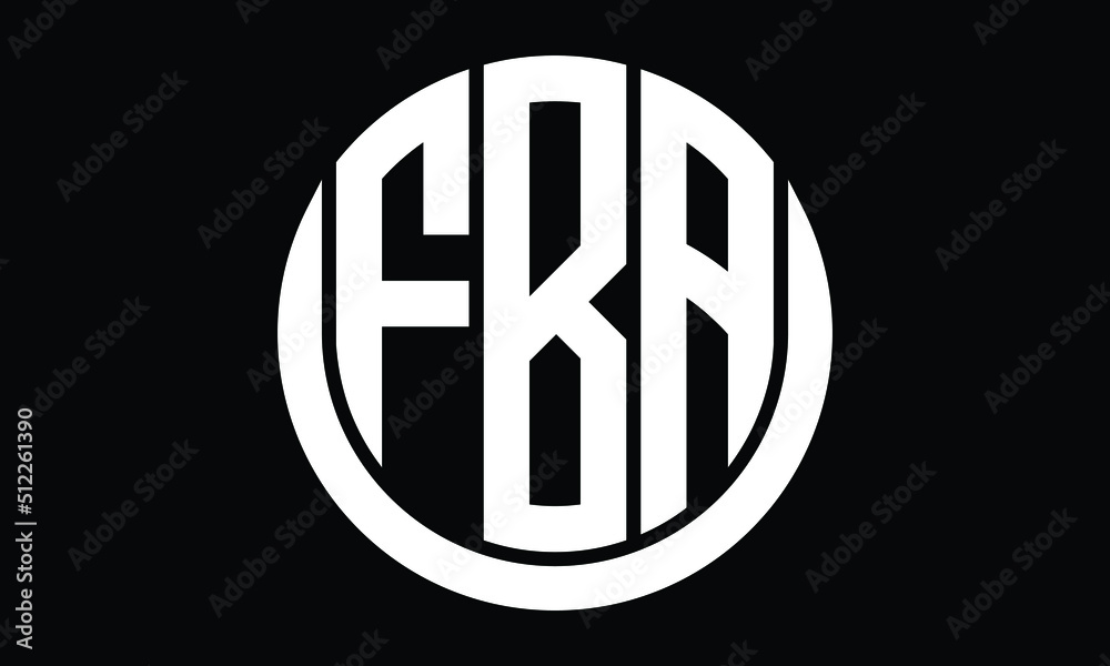 FBA shield in circle logo design vector template. letter mark, wordmark ...
