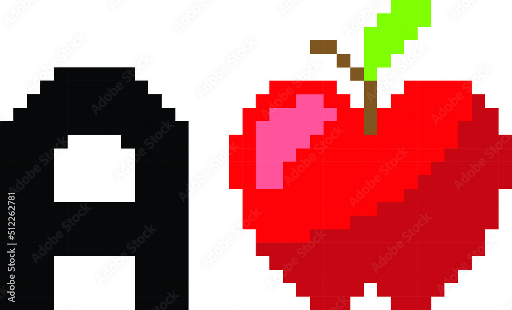 Vetor de A for APPLE English alphabet chart with pictures for children ...
