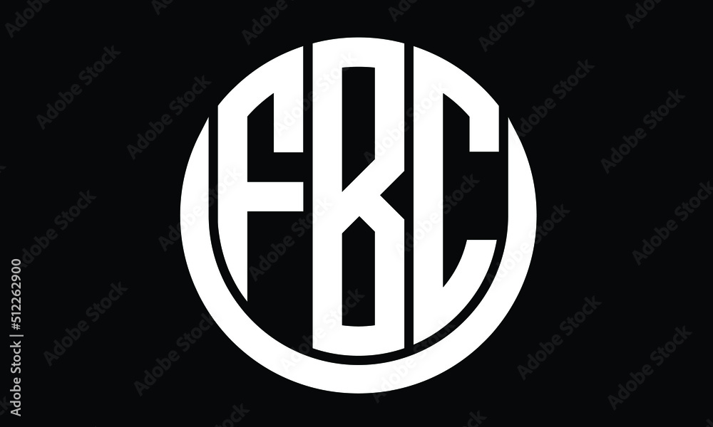 FBC shield in circle logo design vector template. letter mark, wordmark ...