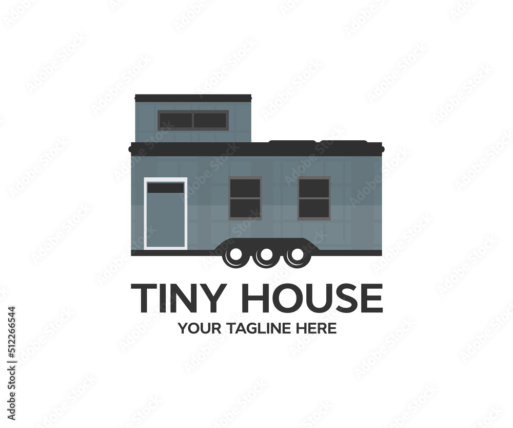 Mobile tiny house , tiny house trailer logo design. Modern Small Tiny ...