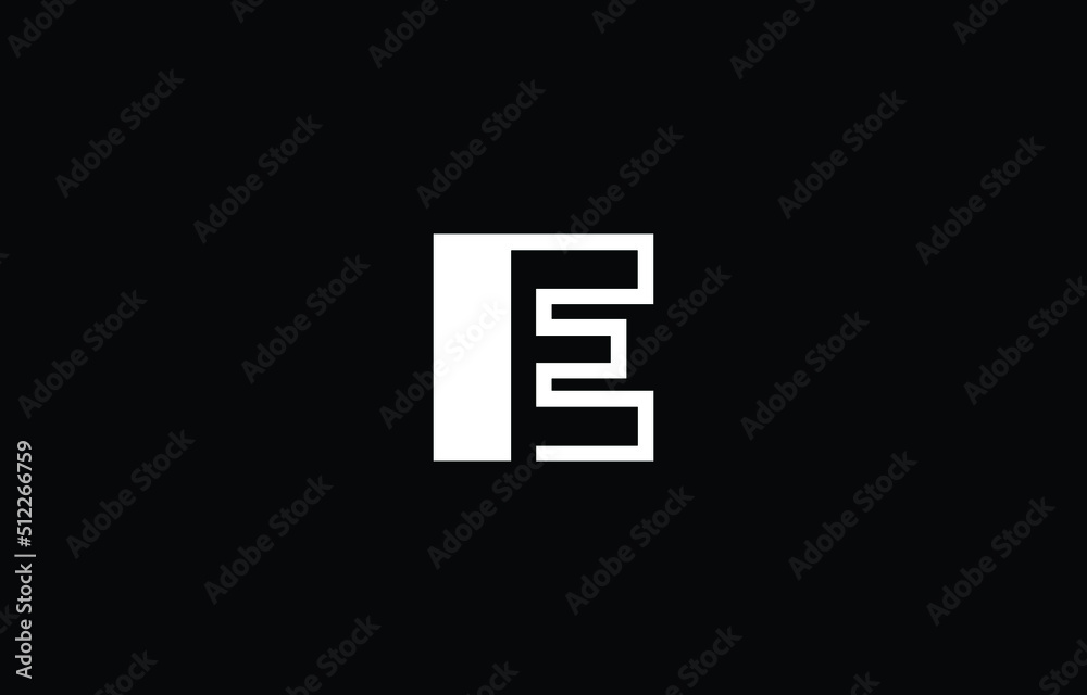 Letter E Block Abstract Fashion font alphabet. Minimal modern urban ...