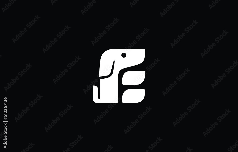 Dog Letter E Abstract Fashion font alphabet. Minimal modern urban fonts ...