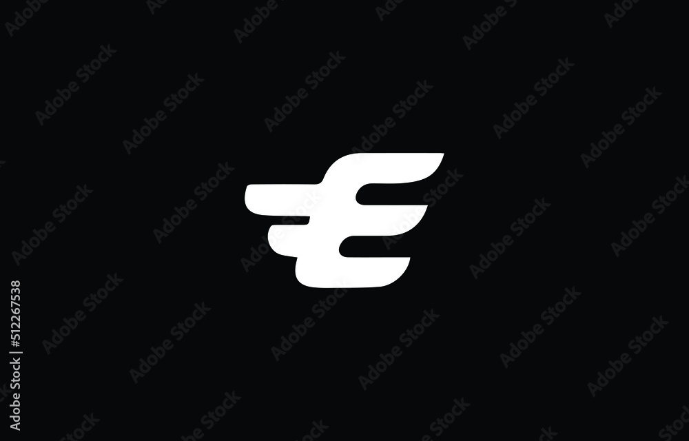 Express Letter E Abstract Fashion font alphabet. Minimal modern urban ...