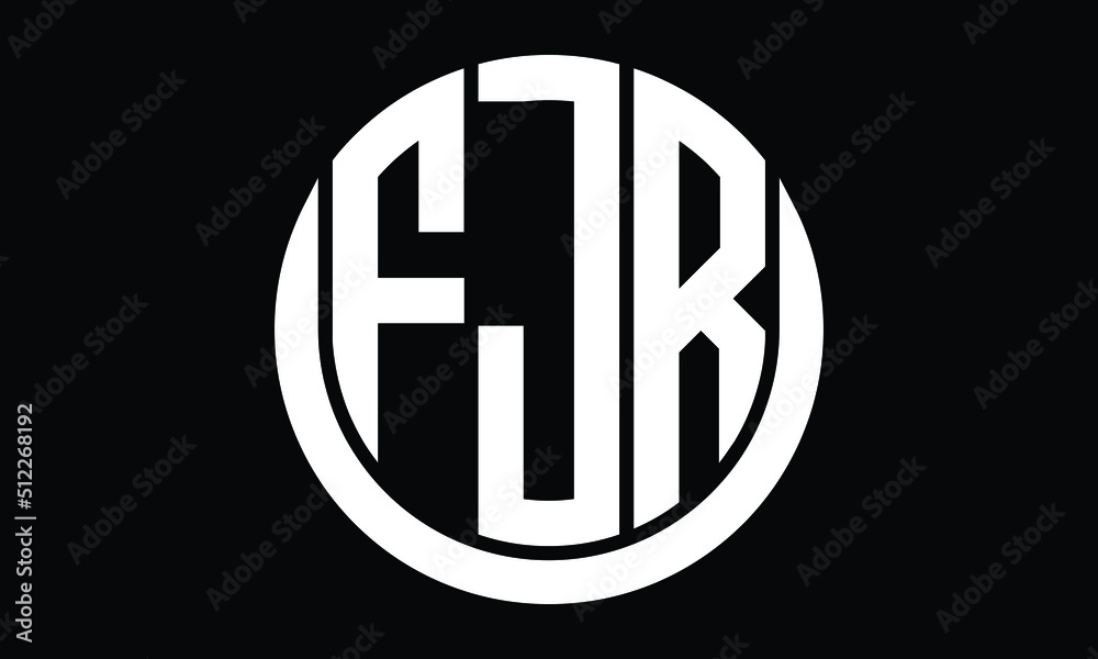 FJR shield in circle logo design vector template. letter mark, wordmark ...