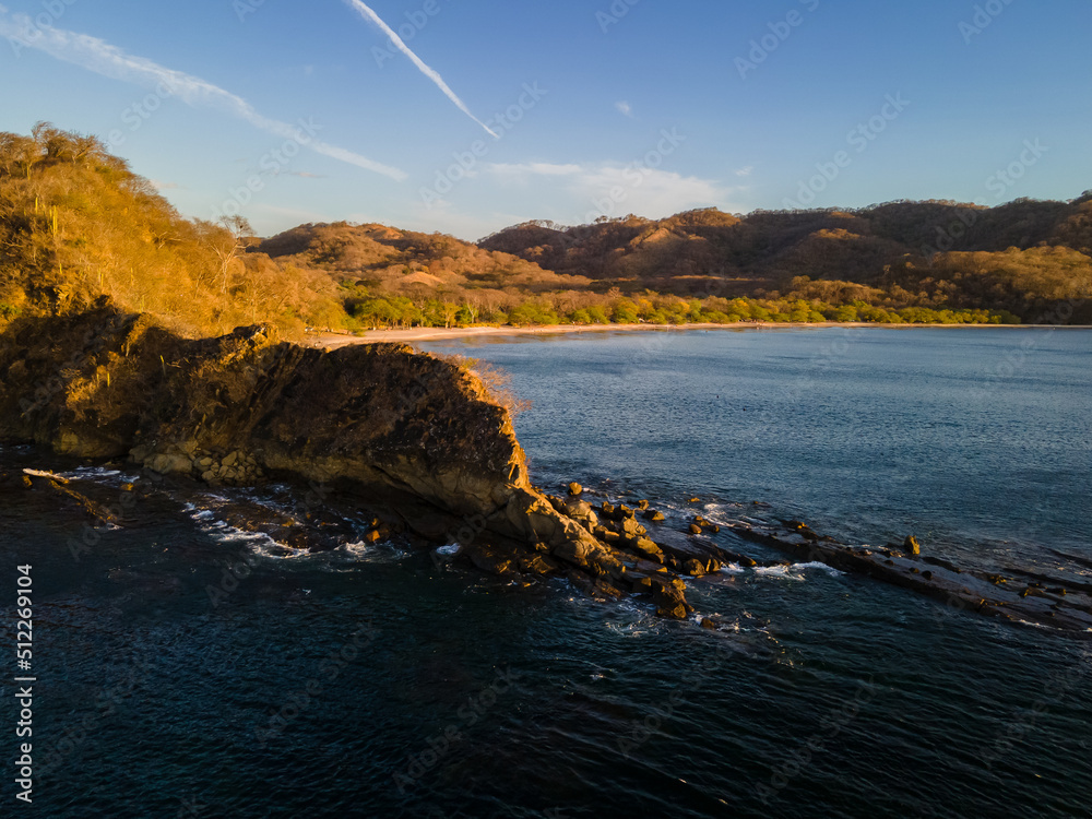 Beautiful aerial view of Costa Rica Beach Playa Rajada in Cuajiniquil ...