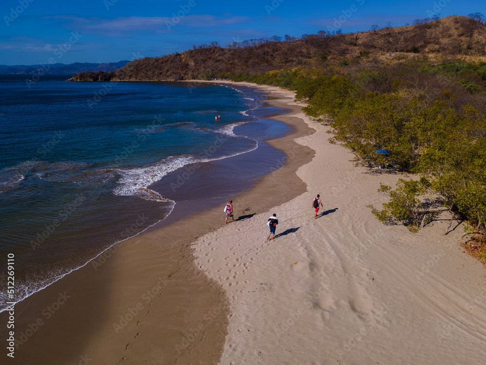 Beautiful aerial view of Costa Rica Beach Playa Rajada in Cuajiniquil ...