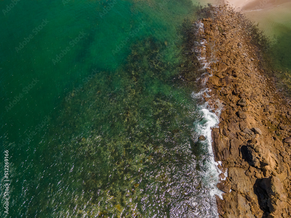 Beautiful aerial view of Costa Rica Beach Playa Rajada in Cuajiniquil ...