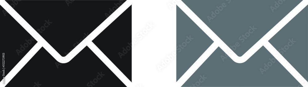 Mail icon in black and grey colors . Envelope sign. vector illustration ...