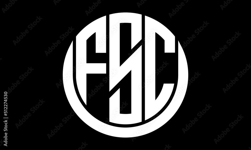 FSC shield in circle logo design vector template. letter mark, wordmark ...