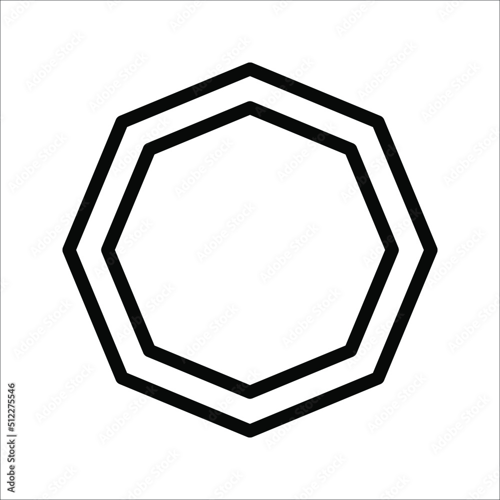 octagon shapes with outlines and fill colors, fields for logos or ...