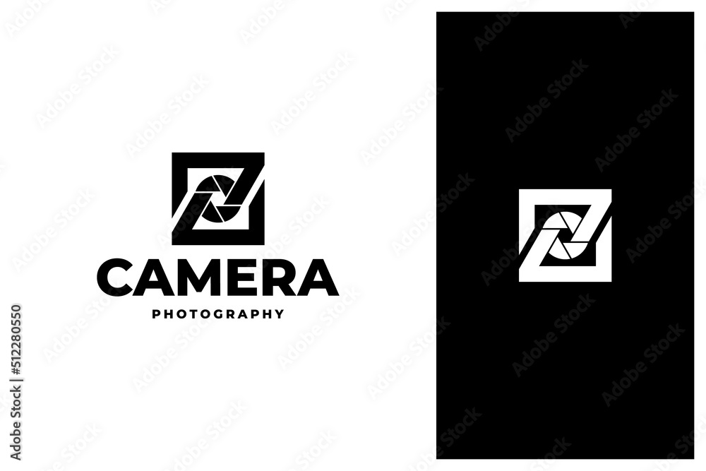 simple minimal camera lens vector logo design Stock Vector | Adobe Stock