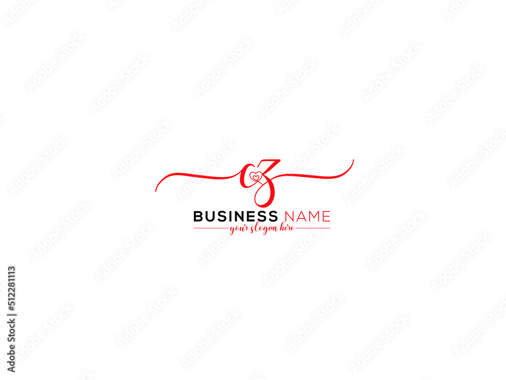 Signature CZ Logo Image, Colorful Cz zc Logo Letter Vector Signature ...