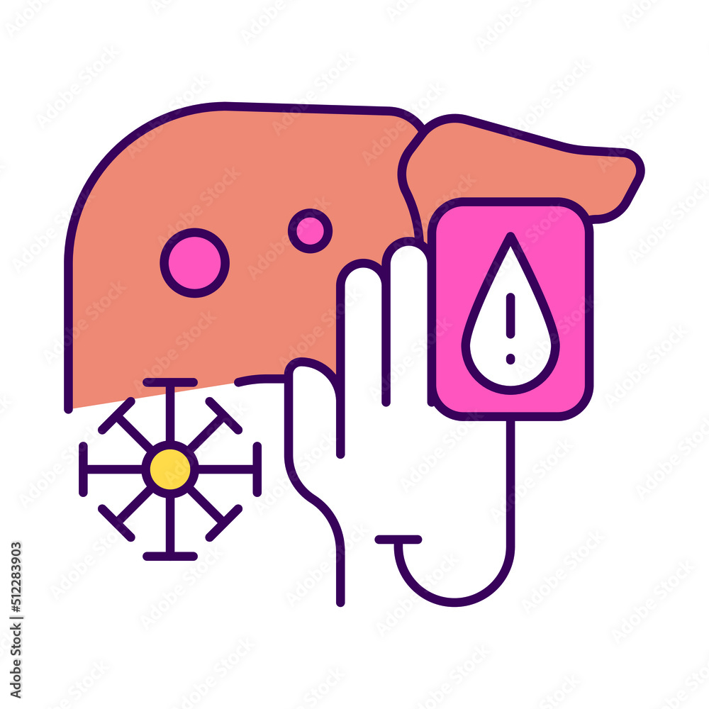 hepatitis B, color editable icon for web design, templates and more ...