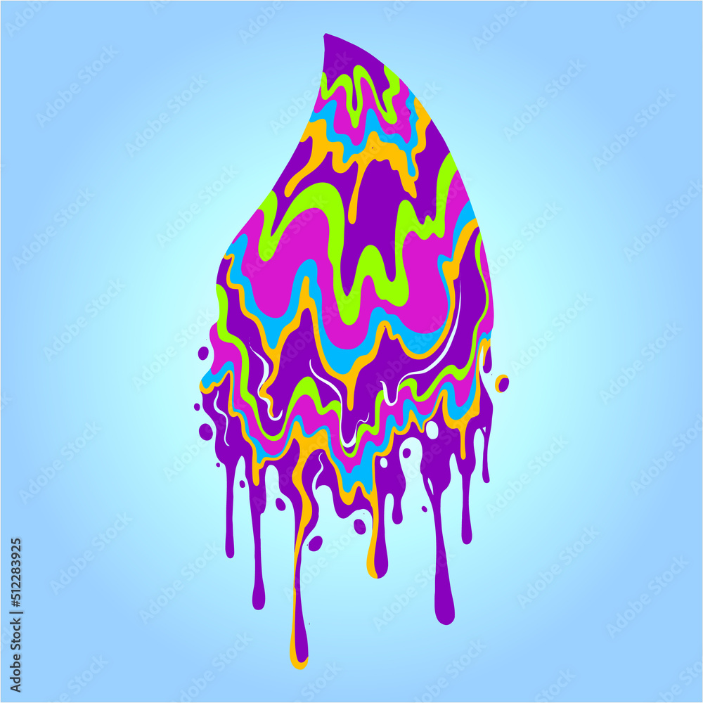 Melting colorful Trippy drip Water Vector illustrations for your work Logo, mascot merchandise t ...