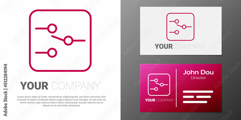 Logotype line Switch in electronic circuit icon isolated on white ...
