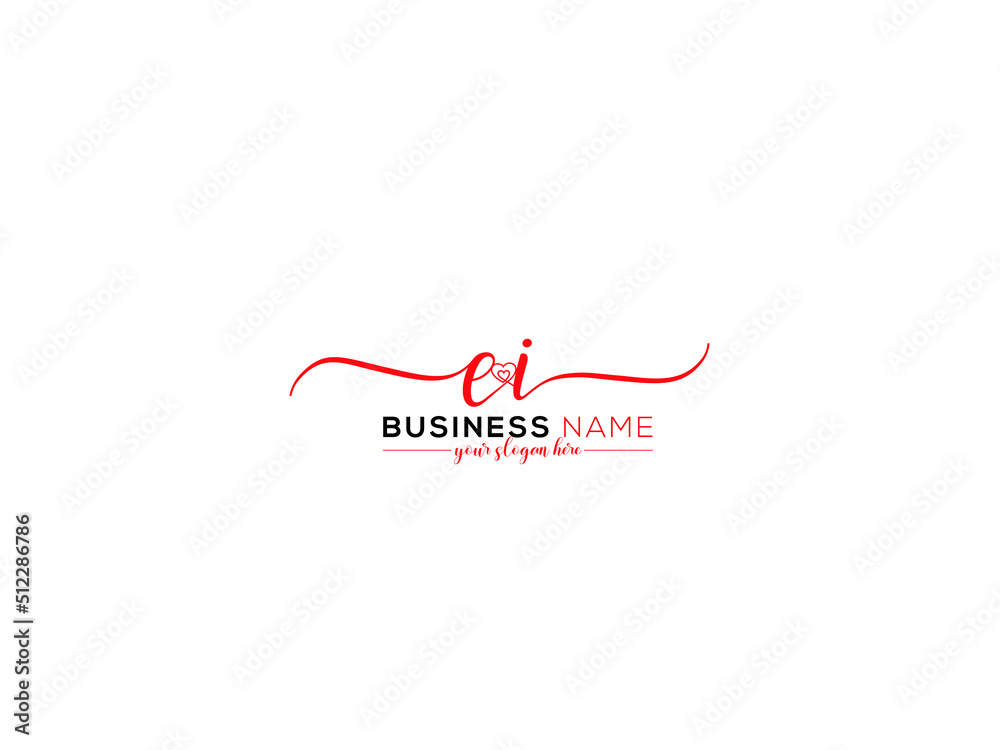 Modern EI Logo Icon Design, Signature Ei ie Romantic Letter Logo Design ...