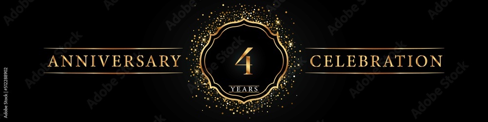 4 years golden anniversary celebration logo. Poster Design for ...