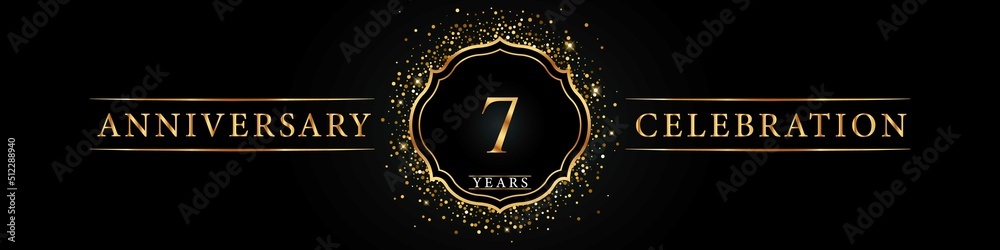 7 years golden anniversary celebration logo. Poster Design for ...