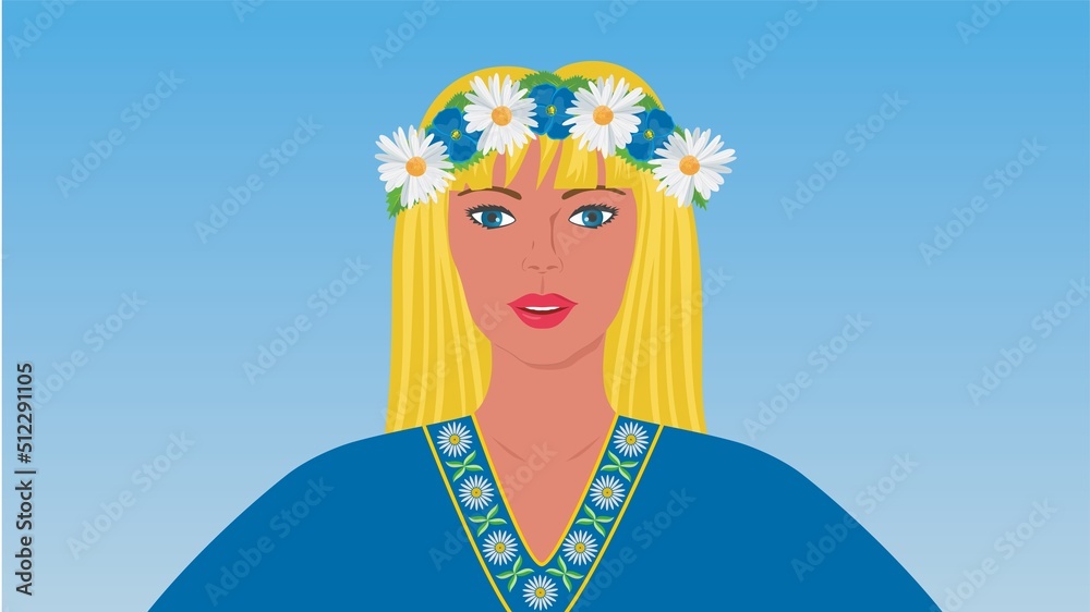 Swedish beautiful woman portrait with traditional wearings for ...
