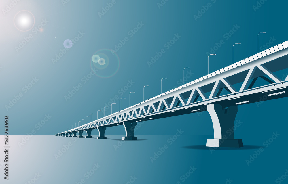 Vetor de Padma bridge in Bangladesh Vector 3D illustration. do Stock ...
