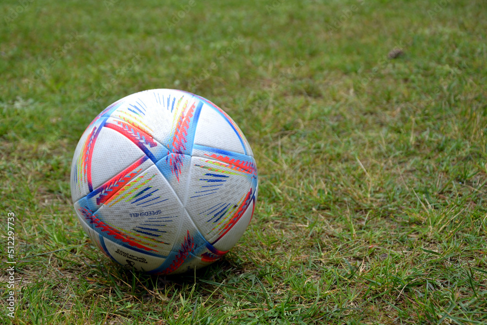 Adidas official match ball for The 2022 FIFA World Cup in Qatar. AL ...