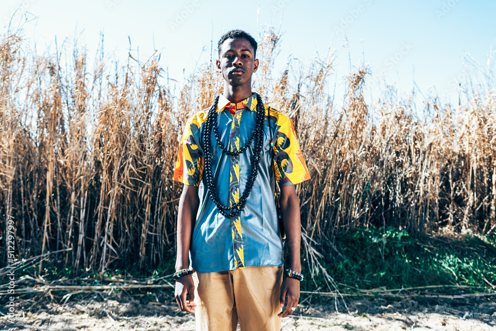 Black male model in traditional African attire Stock Photo | Adobe Stock
