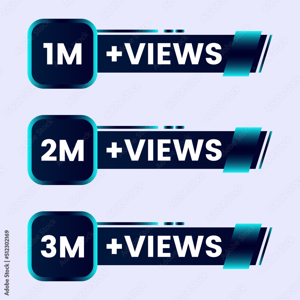 1 million plus views celebration background design,1m views. Stock ...
