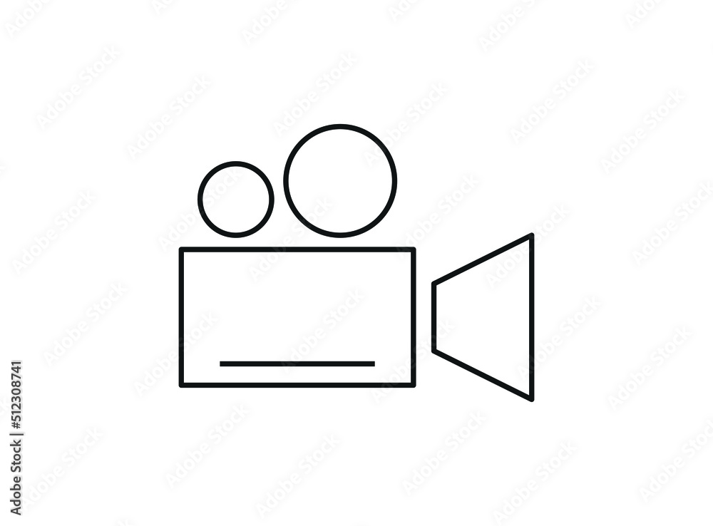 Vector graphic illustration of a simple recording video camera icon ...