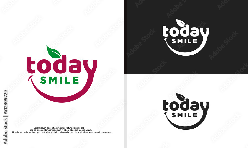 logo illustration vector graphic of typography smile for today. Stock ...