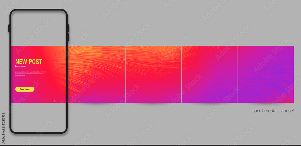 colorful vivid rainbow Instagram social media carousel background ...