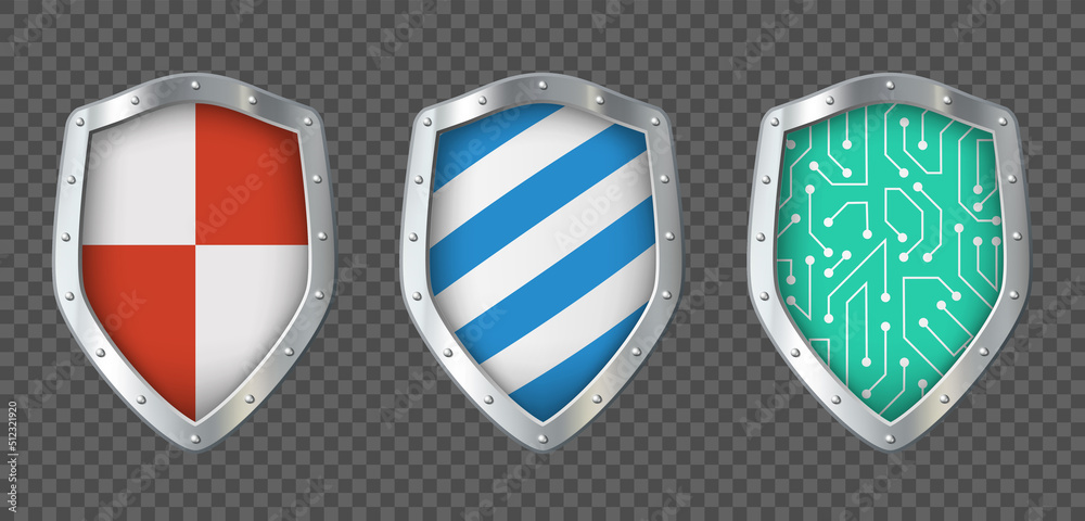 Shields icons collection. Logo isolated on transparent background Stock ...