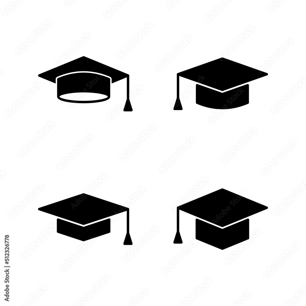 Education icon vector. Graduation cap sign and symbol. Graduate ...