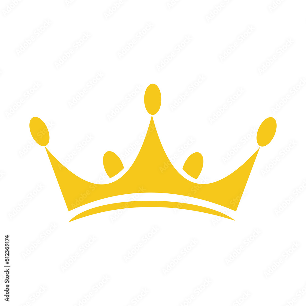Gold king crown vector icon on white background. Beautiful and elegant ...