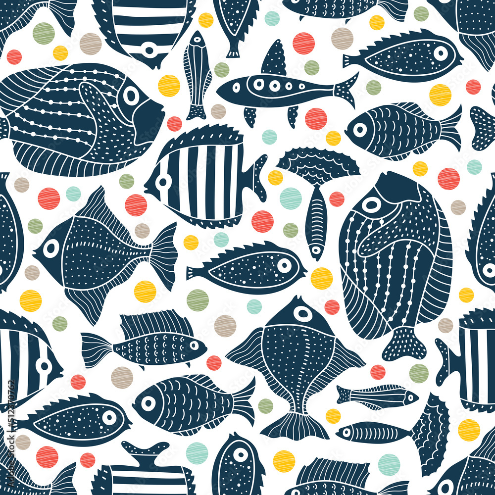 Cute fish. Kids background. Seamless pattern. Can be used in textile ...
