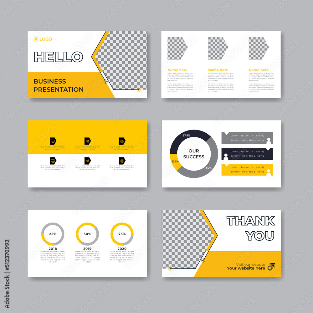 Business presentation slide corporate templates set. Use for modern ...