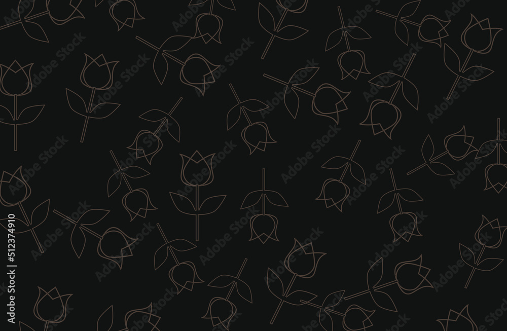 Rose and stem line art Stock Illustration | Adobe Stock