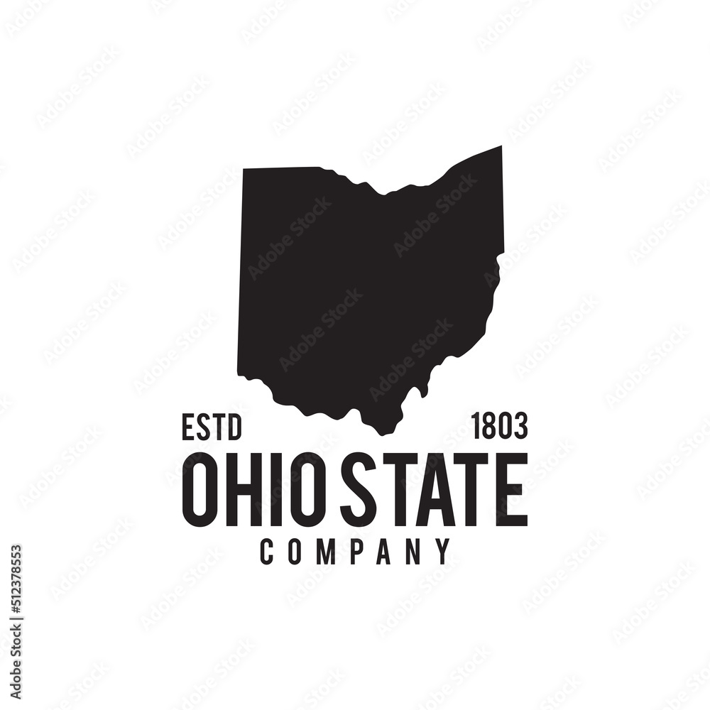 Ohio state map outline logo design Stock Vector | Adobe Stock