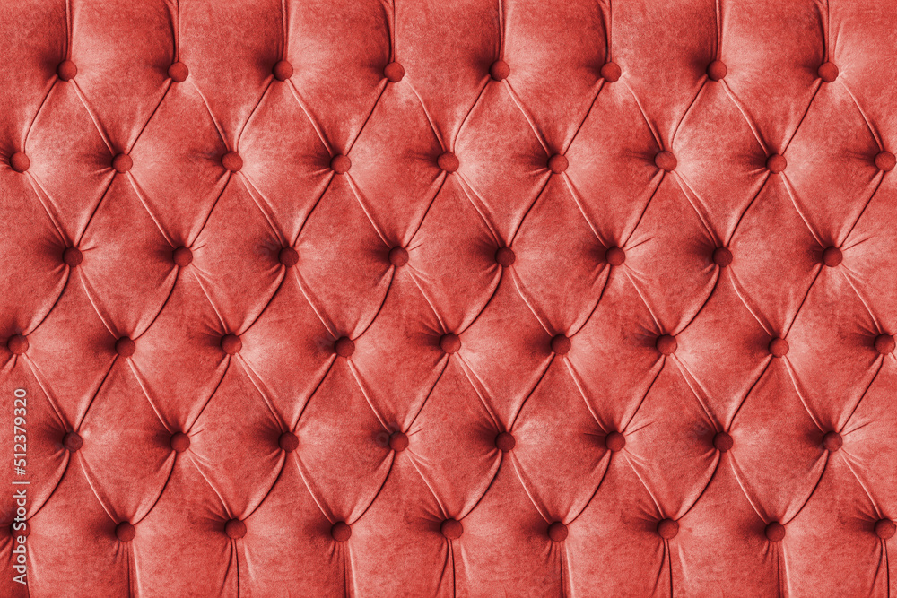 Red capitone checkered soft fabric textile decorative background with ...