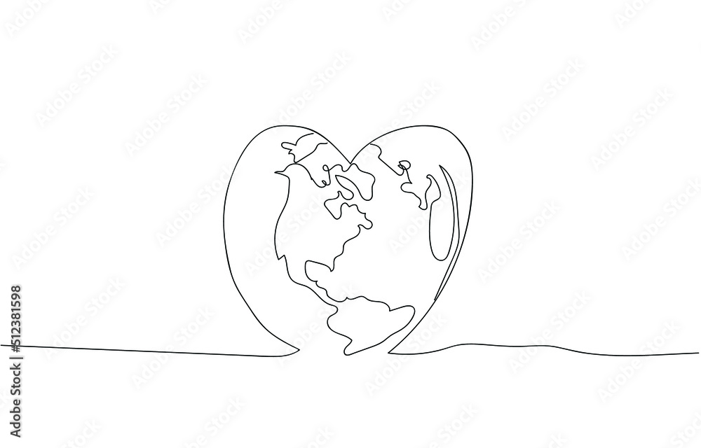 Heart World Drawing