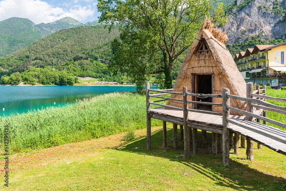 Le palafitte sul lago di ledro Stock Photo | Adobe Stock