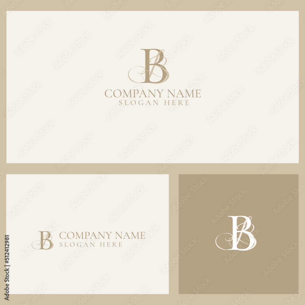 Letter B with letterB cursive logo design. initial logo for any company ...