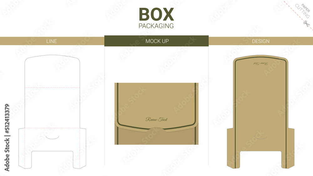 Box packaging mail and mockup die cut template Stock Vector | Adobe Stock
