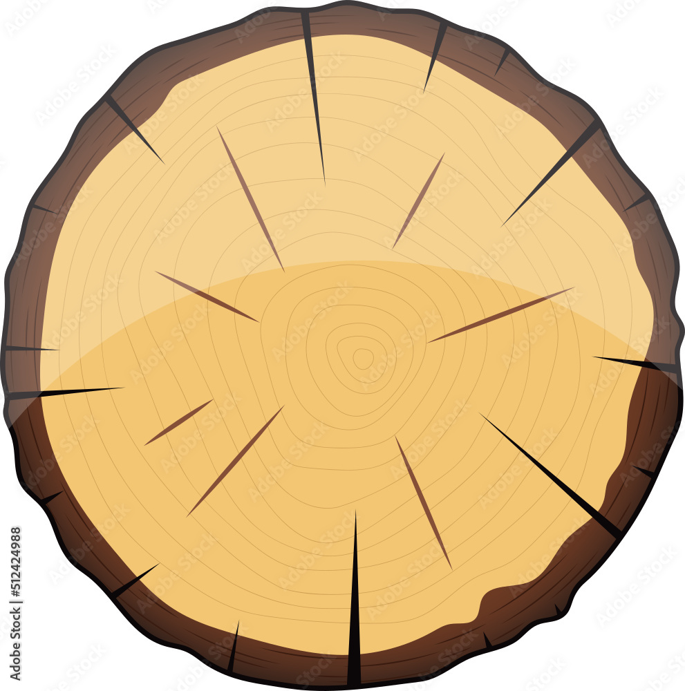 Cross section of wooden tree clipart design illustration Stock Vector ...