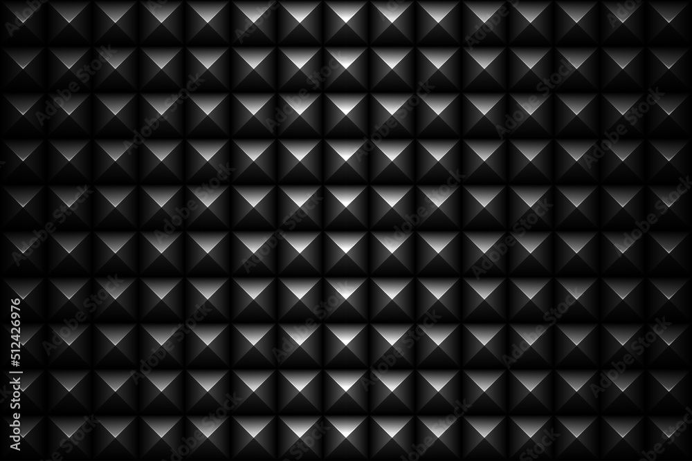 Vector black embossed pattern metal grid seamless background. Square ...