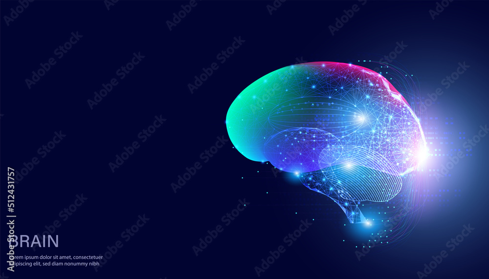 Abstract Brain Working Electrocardiogram concept from the nervous ...