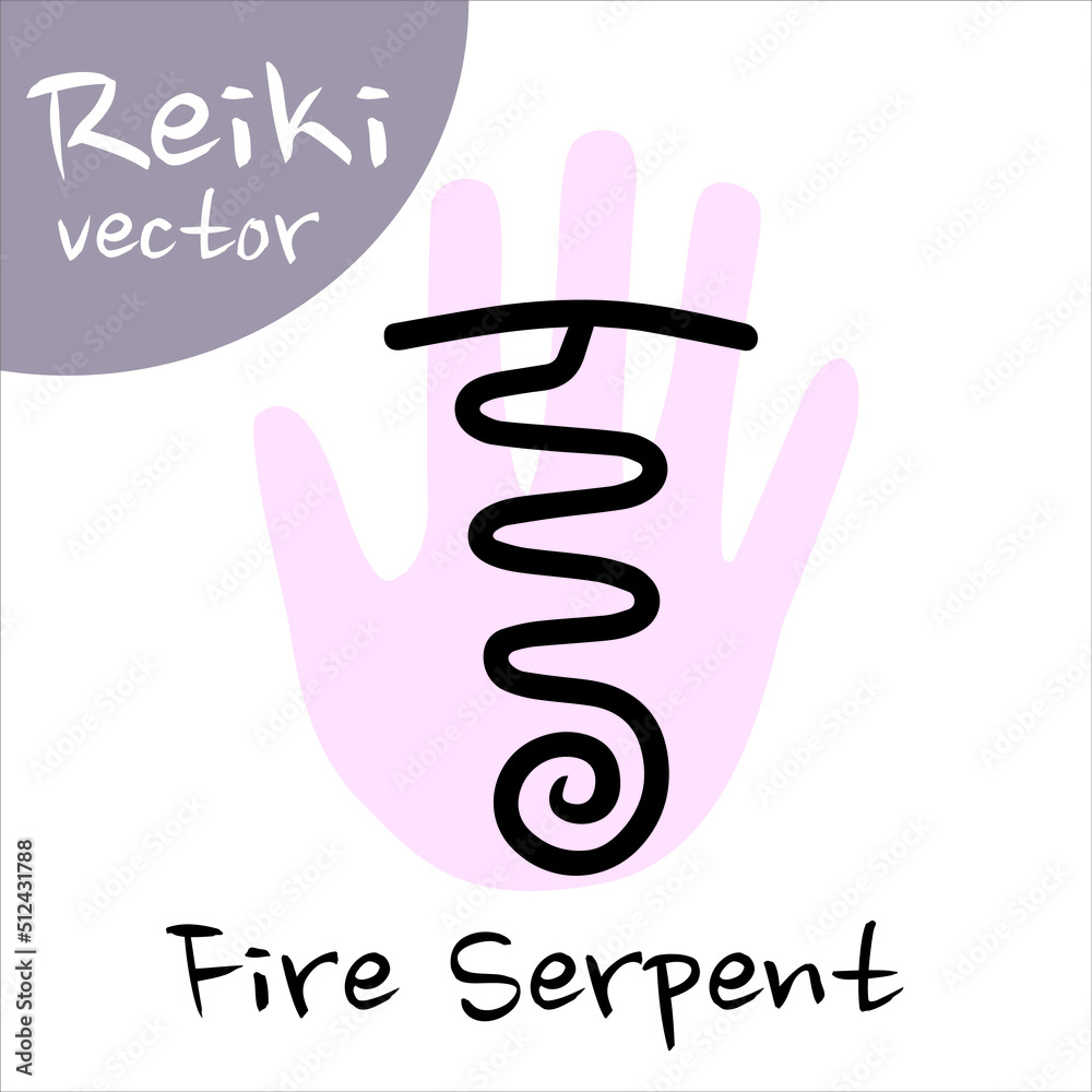 Karuna reiki, fire serpent symbol (nin giz zida) Stock Vector | Adobe Stock