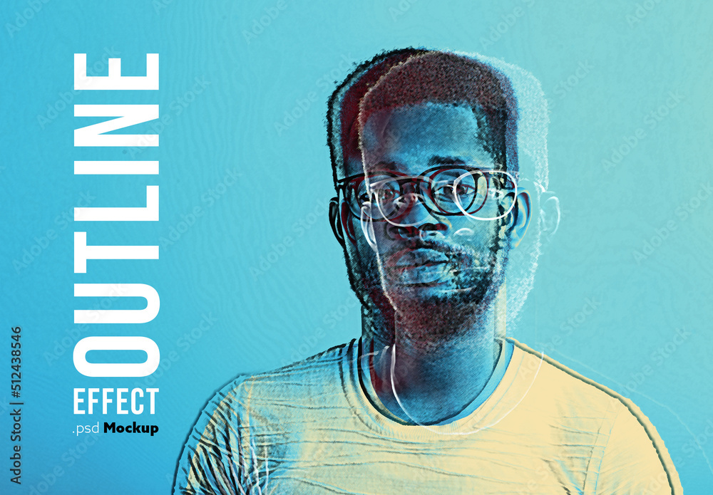 Outline Image Effect Stock Template | Adobe Stock