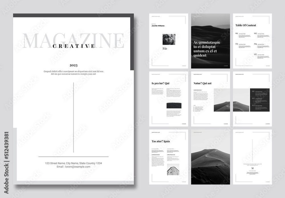 Magazine Layout Stock Template | Adobe Stock