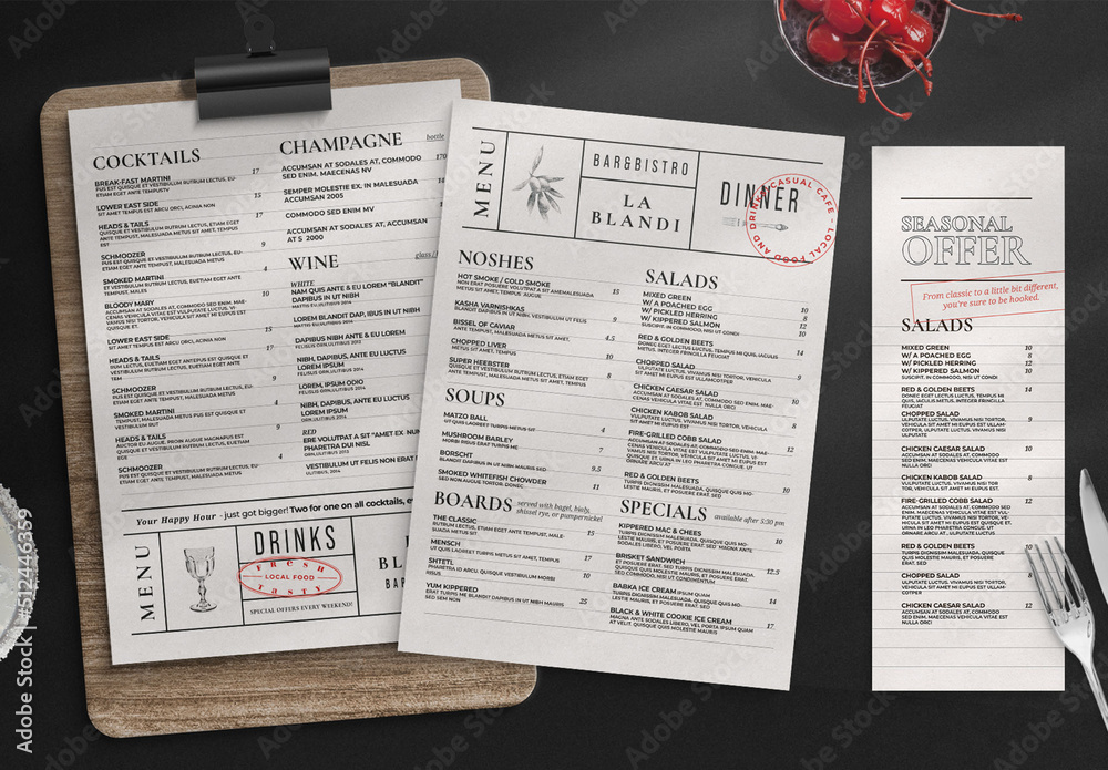 Restaurant Menu Layout with Rustic Contemporary Style Stock Template ...